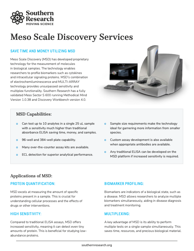 Meso Scale Discovery Services | Southern Research