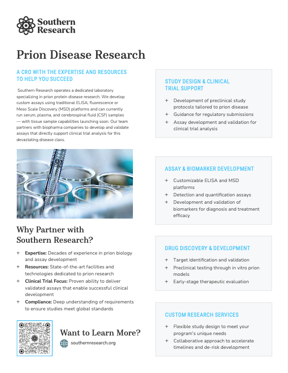 Prion Disease Research | Southern Research